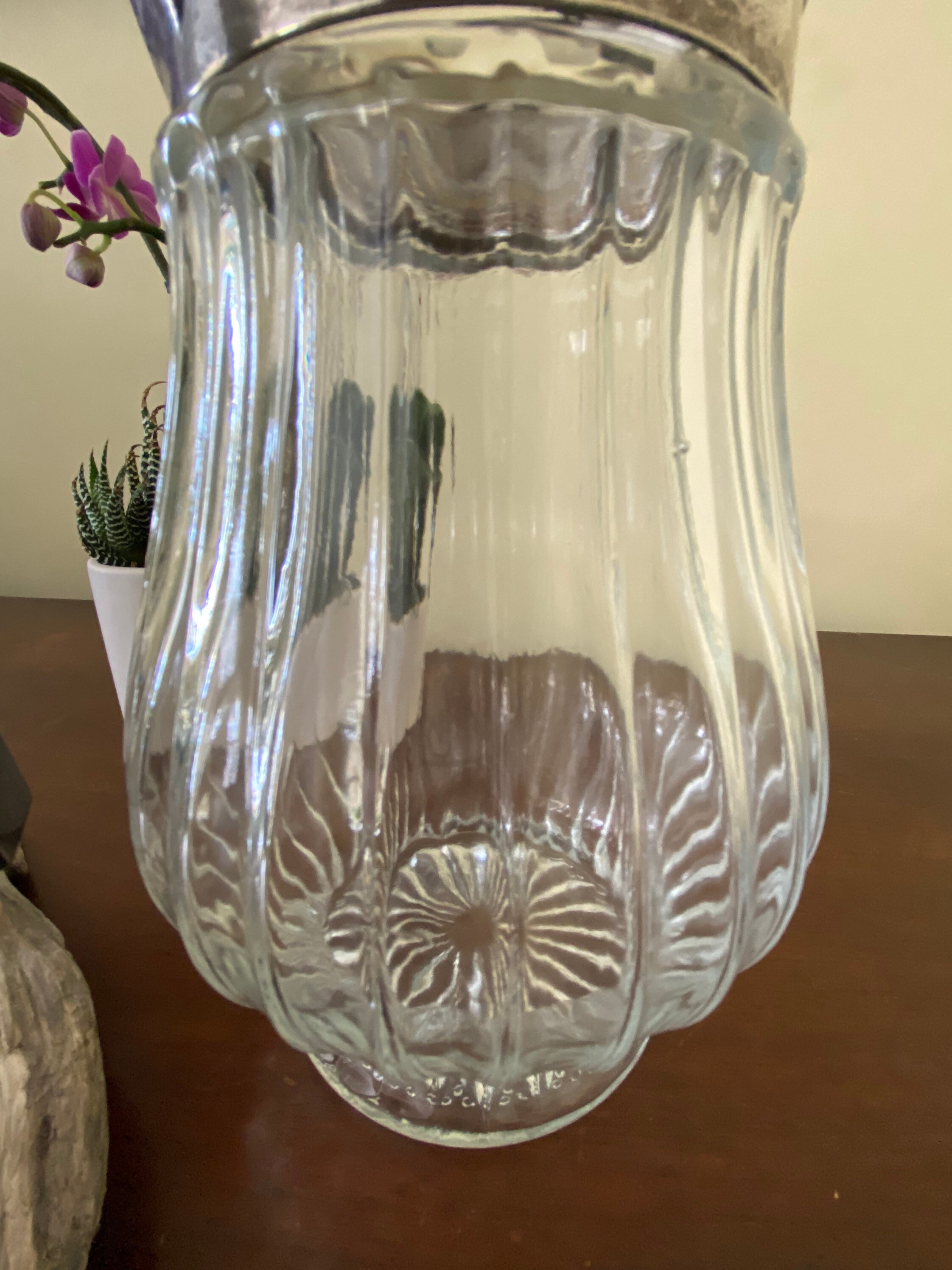 Crystal Pitcher With Removable Silver Plate Pourer, Godinger Crystal ...