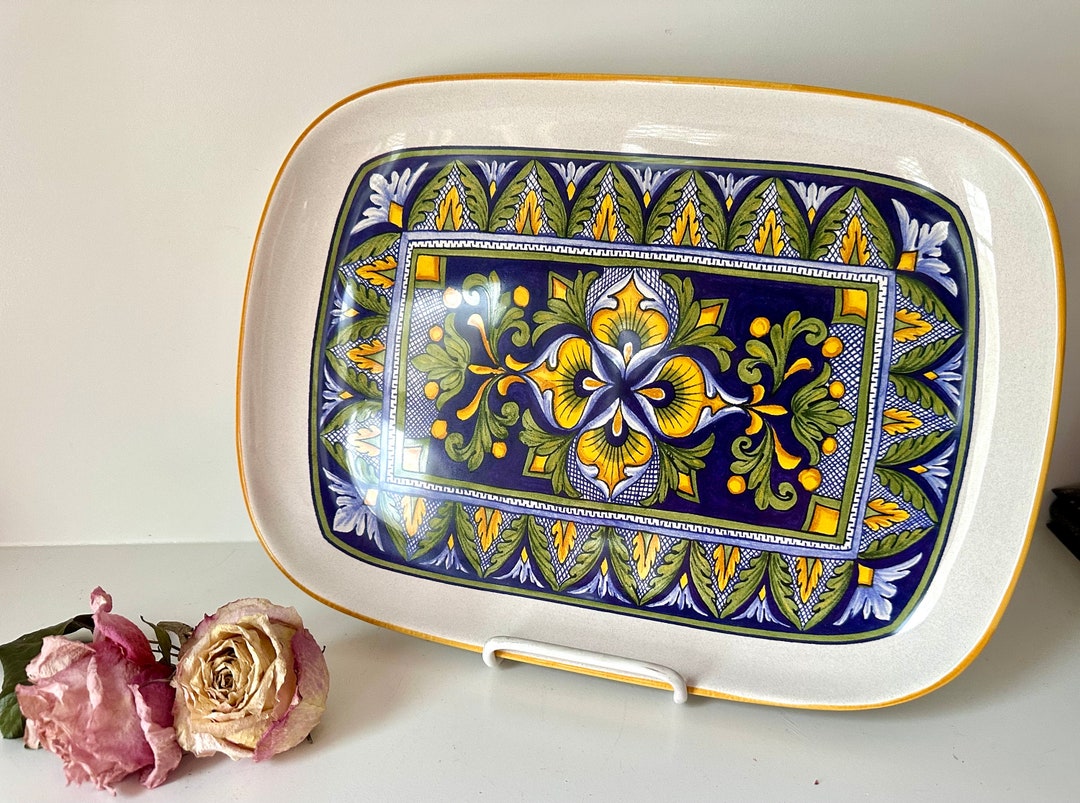Ceramic Nova Deruta Italian Hand Painted Ceramic Rectangular Vintage ...