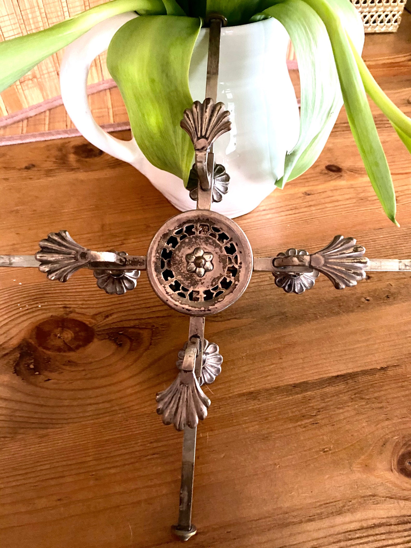 Antique Silver Plated Dish Cross Silver Trivet Adjustable - Etsy