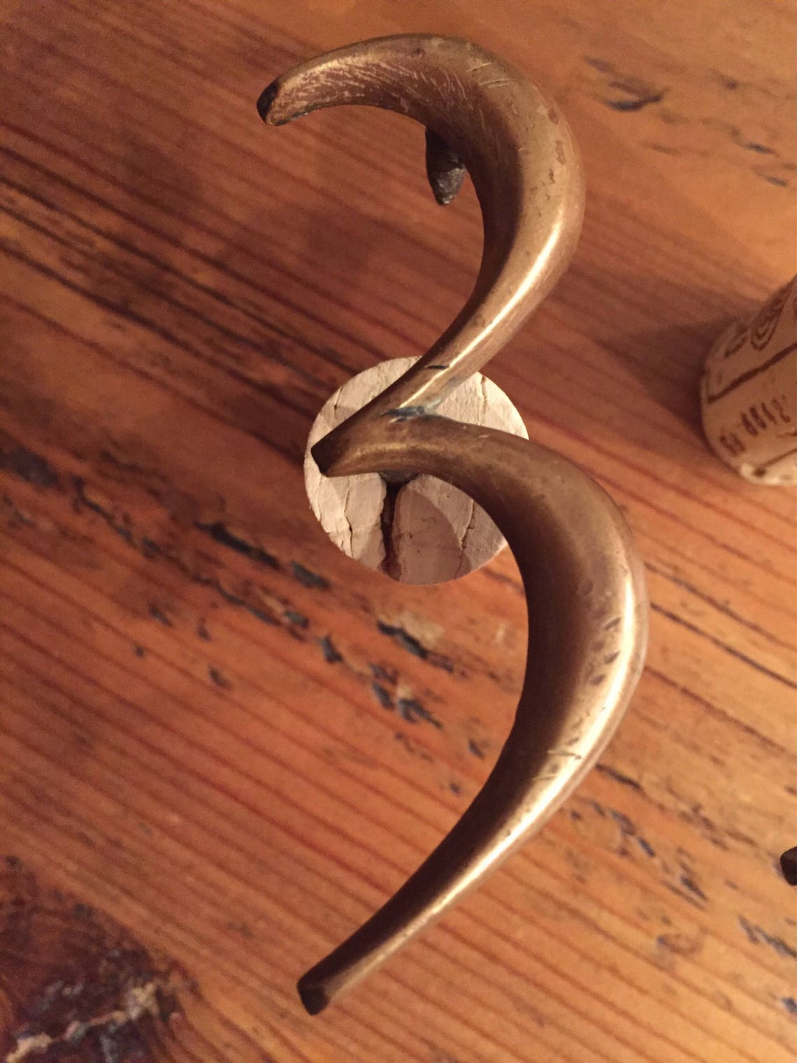 Vintage Hand Forged Solid Brass House Number Numeral "3" With Pins on ...