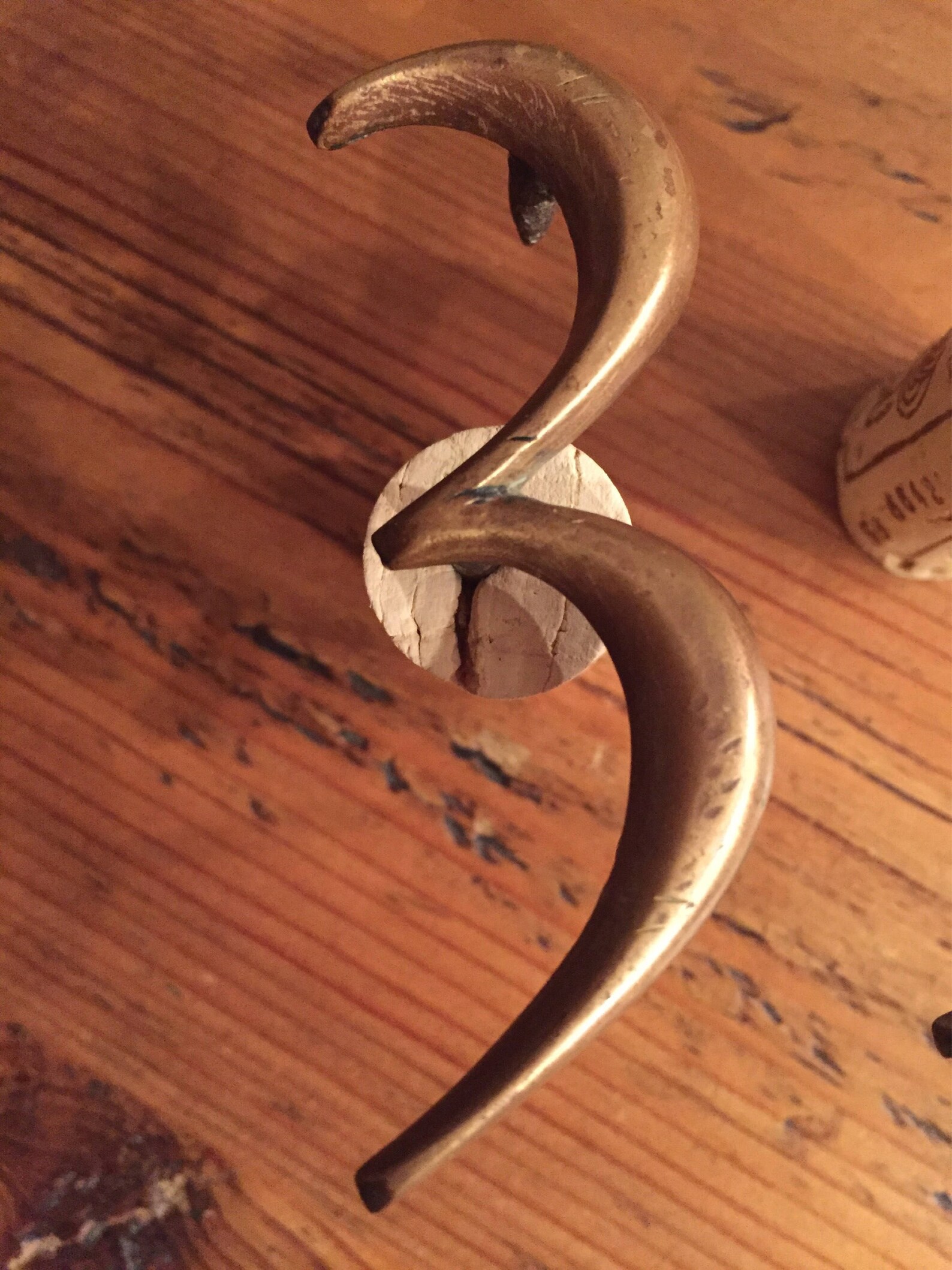 Vintage Hand Forged Solid Brass House Number Numeral "3" With Pins on ...