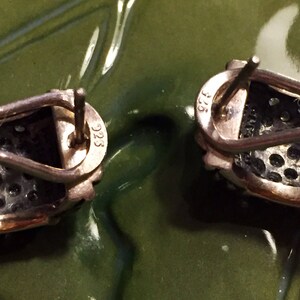 Classy Designer Two-tone Earrings With Clear Gemstones and Omega Back ...