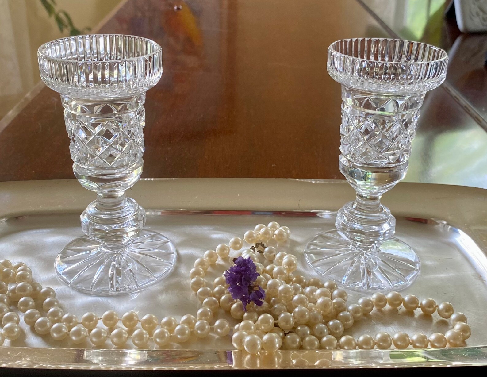 Beautiful Pair of Tipperary Crystal Candleholders Ireland - Etsy
