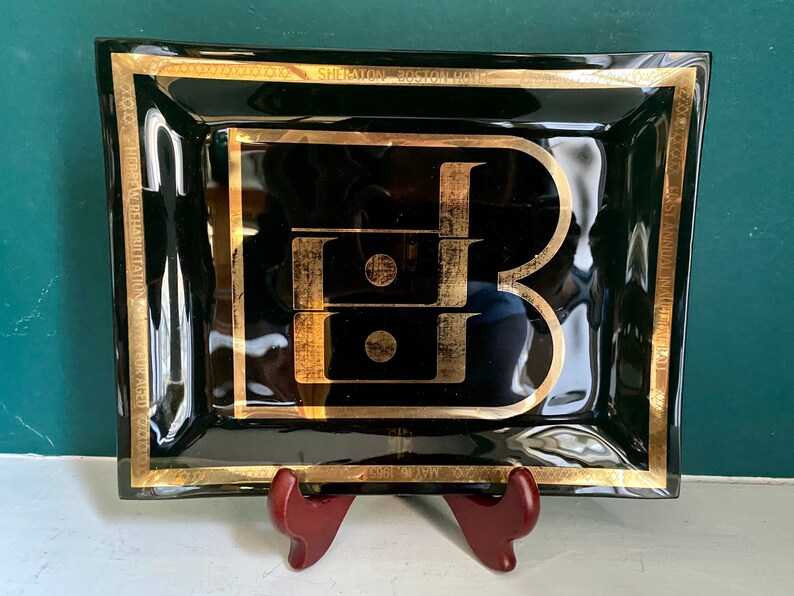 Two Glass Plates Sheraton Boston Hotel First Annual Inaugural - Etsy