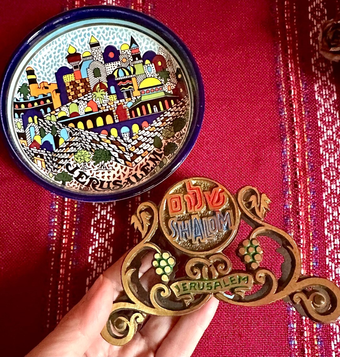 Jerusalem Gift Set: Ceramic Bowl Handpainted Colorful Armenian Israel ...