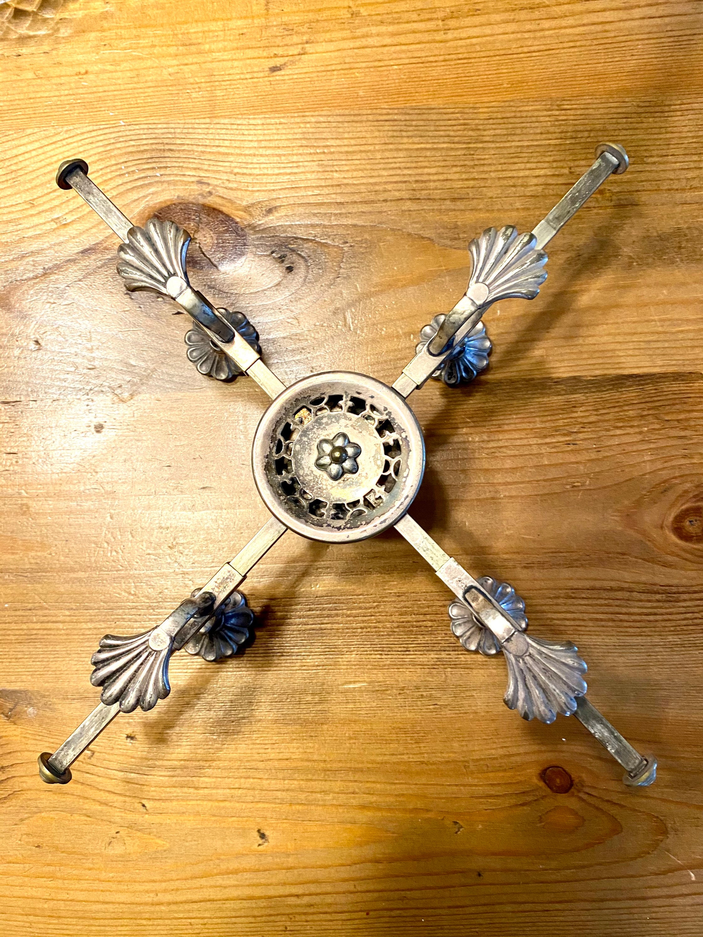 Antique Silver Plated Dish Cross Silver Trivet Adjustable - Etsy