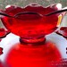 Vintage Rare Fenton 848 Lotus Amberina Ruby Red Orange Glass Set Lotus Console Bowl and Footed ...