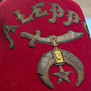 Antique Masonic Shriner’s Fez Hat Masonic Aleppo Tassel With Case Size ...