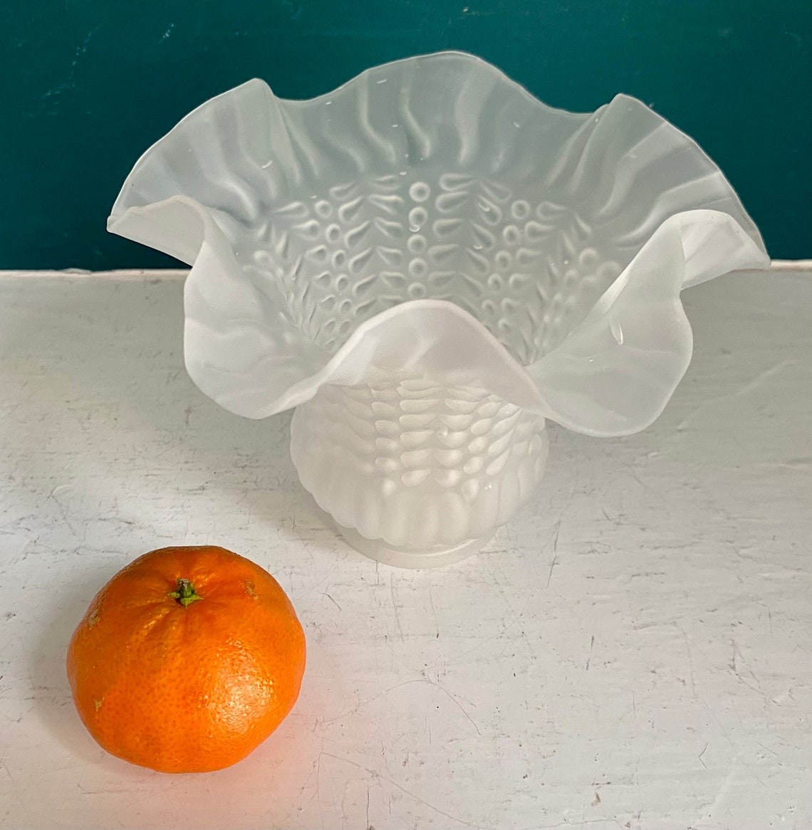 A Lovely Vintage Frosted Glass Frilly Lampshade Victorian Lighting 2 ...