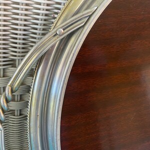 1950s Round Tray 18” Faux Wood Cyanamid Co. Formica With Wrought ...