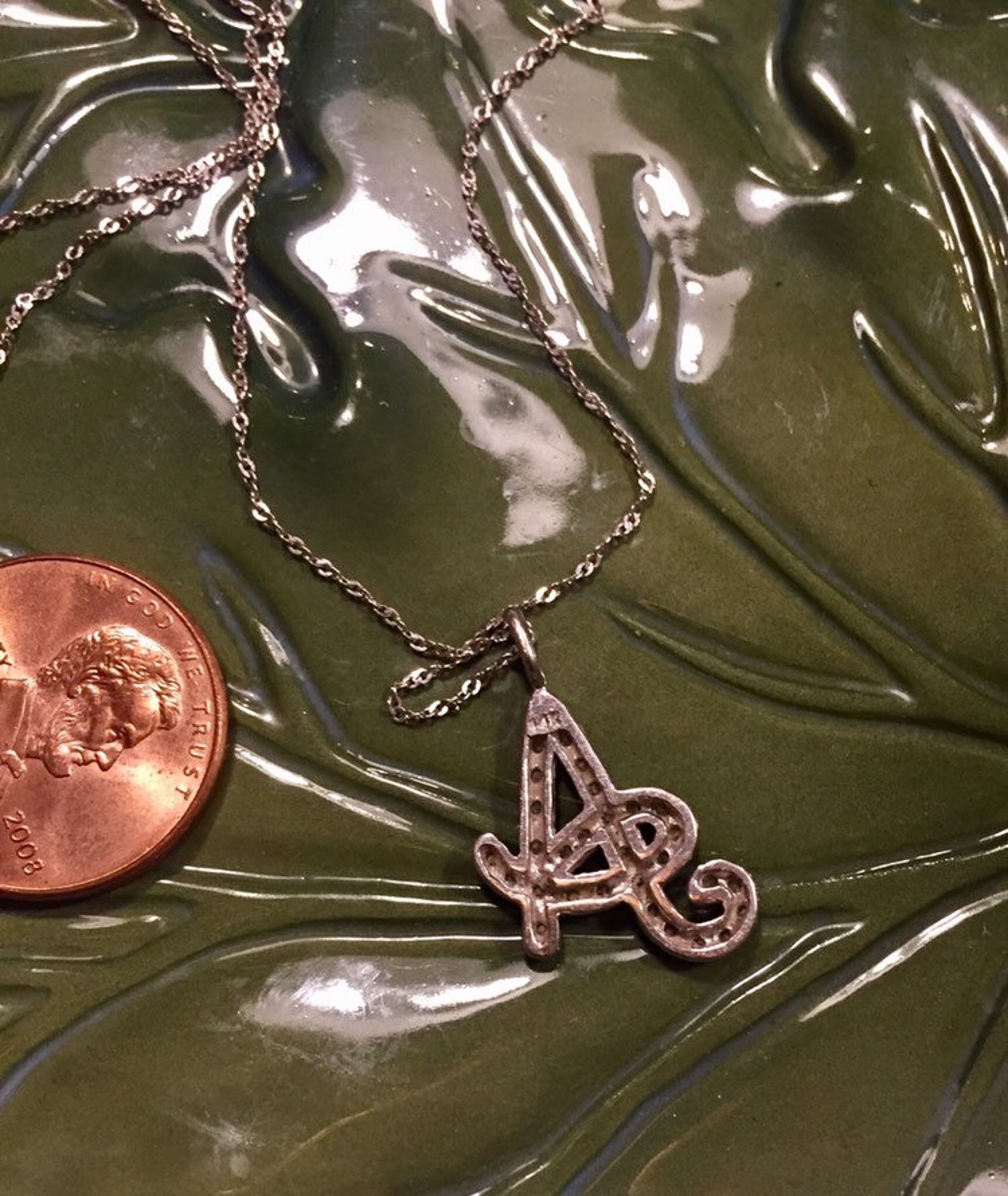 White 14K Solid Gold and Diamonds Initial Letter A in Cursive - Etsy