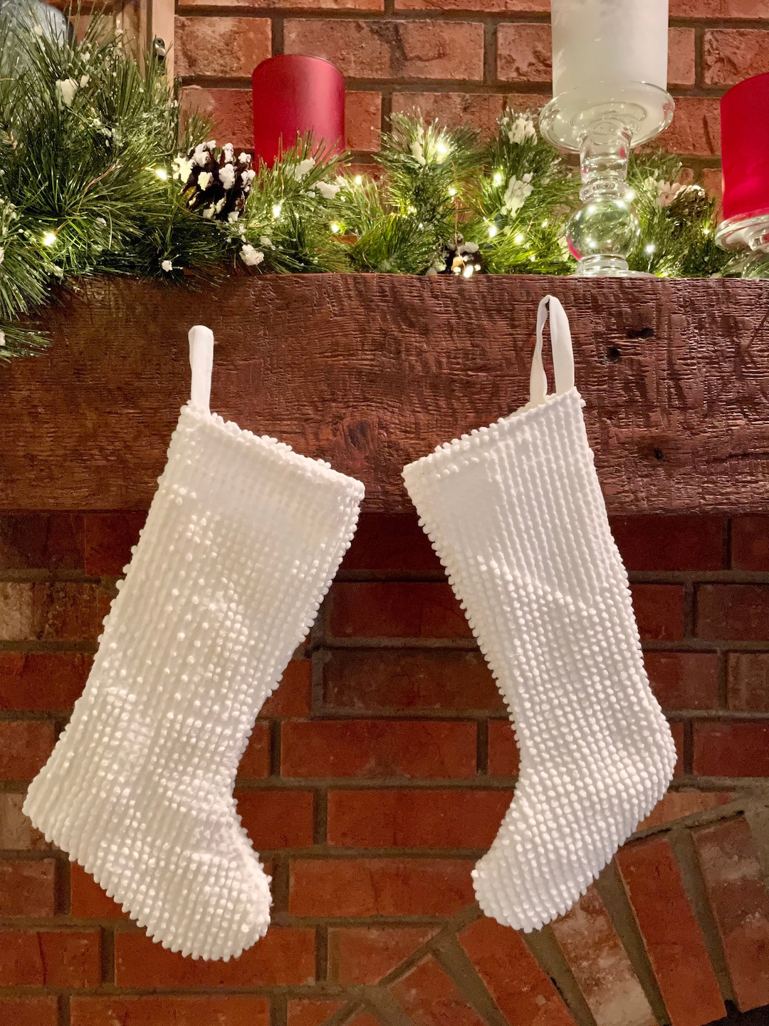 Vintage Hobnail Chenille Stockings in 4 Sizes, Fully Lined, Hanging ...