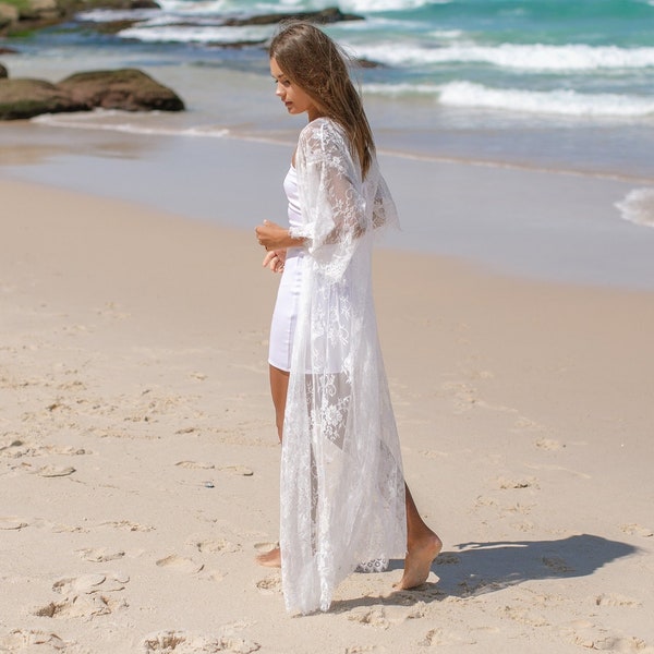 White Lace Kimono - Etsy