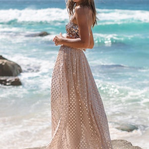 Gold Bandeau Top Sequin Bronze Polka Dot Skirt +viewmyshop Bridal Lace ...