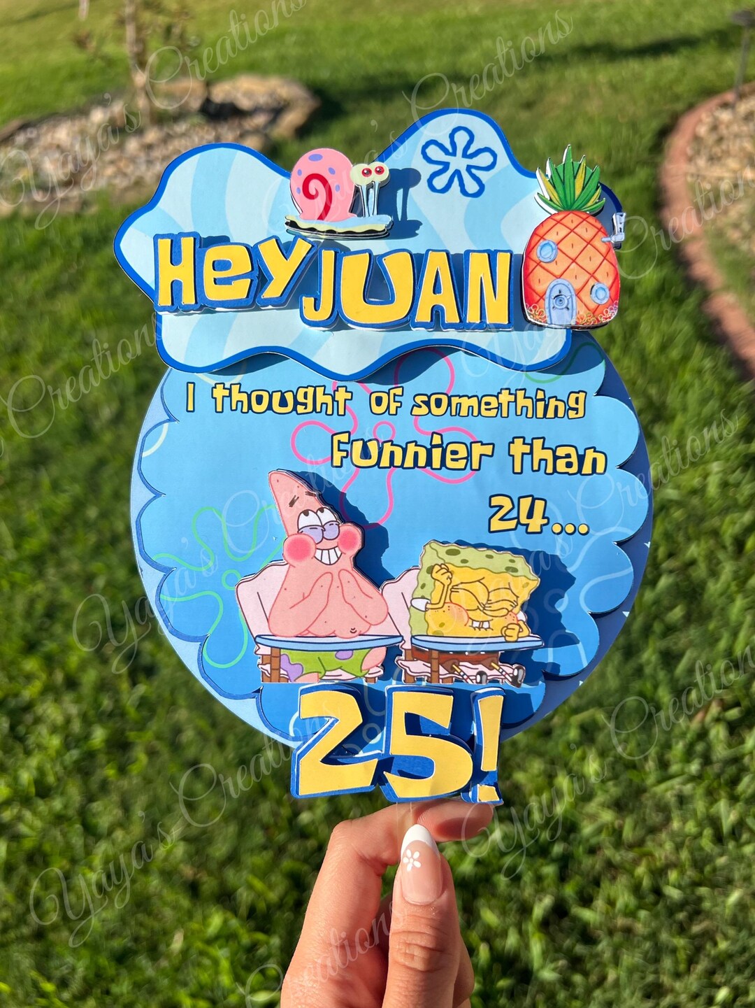 Sponge Patrick Cake Topper 3D Customization - Etsy