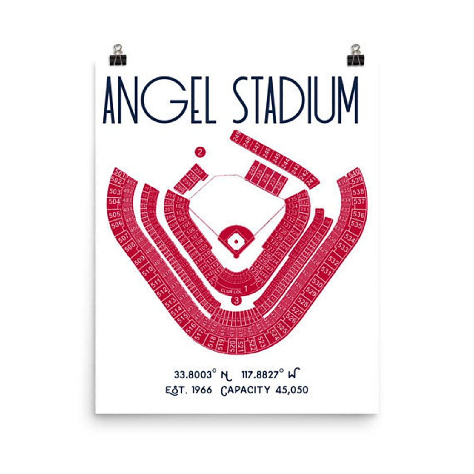 Los Angeles Anaheim Angels Stadium Poster Print | Etsy