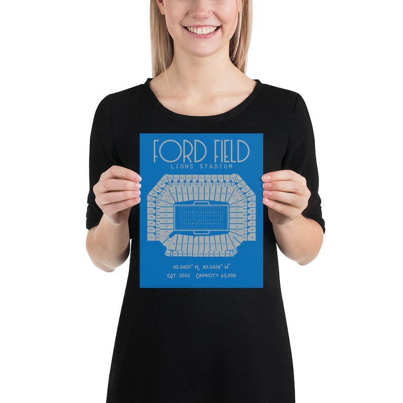 Detroit Lions Ford Field Stadium Poster Print | Etsy