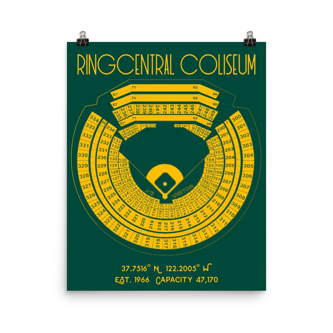 Oakland Athletics Ringcentral Coliseum Football Stadium Poster Print - Etsy