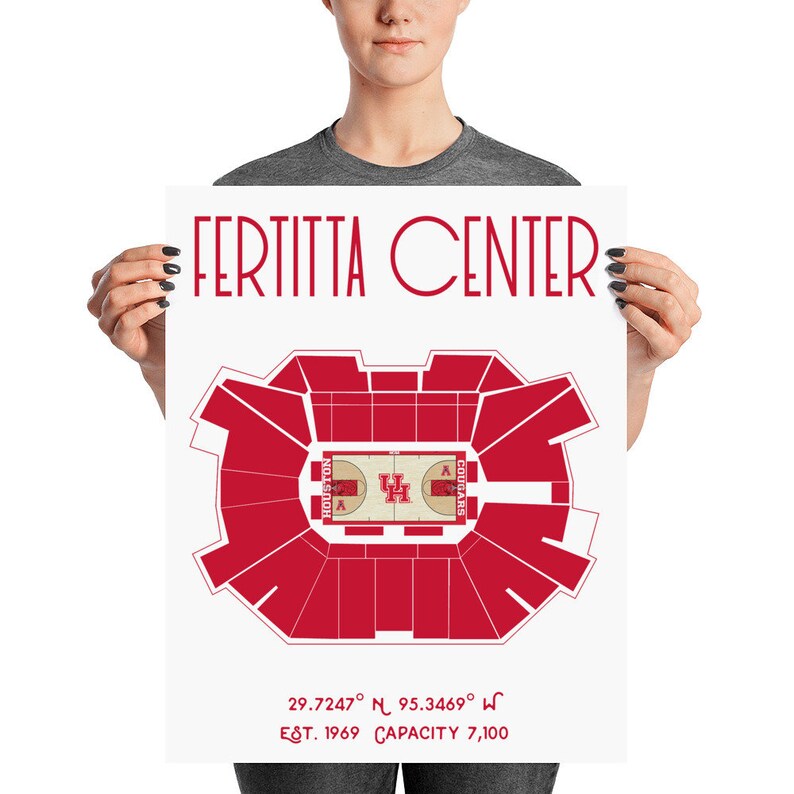 Houston Basketball Fertitta Center Stadium Poster Print - Etsy