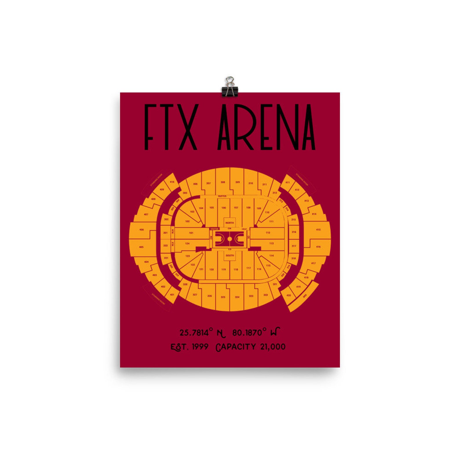 Miami Heat American Airlines Arena Stadium Poster Print | Etsy