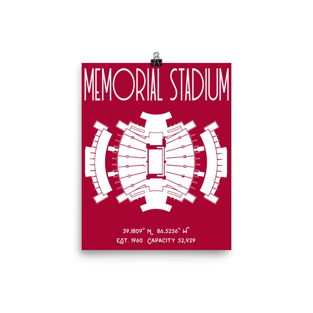 Indiana University Memorial Stadium Hoosiers Football Poster - Etsy