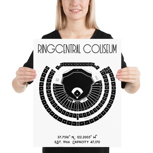 Oakland Athletics Ringcentral Coliseum Football Stadium Poster Print - Etsy