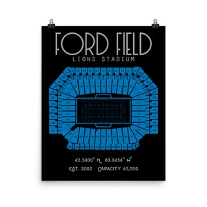 Detroit Lions Ford Field Stadium Poster Print - Etsy