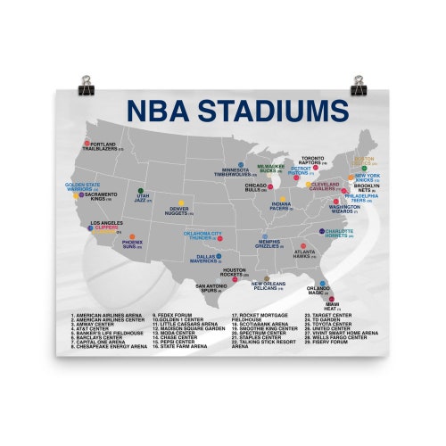 Official NBA Basketball Court Poster Print Game Room Decor - Etsy