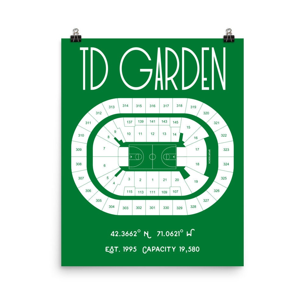 Boston Celtics TD Garden Stadium Poster Print | Etsy