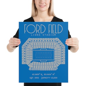 Detroit Lions Ford Field Stadium Poster Print - Etsy