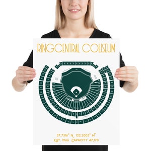 Oakland Athletics Ringcentral Coliseum Football Stadium Poster Print - Etsy