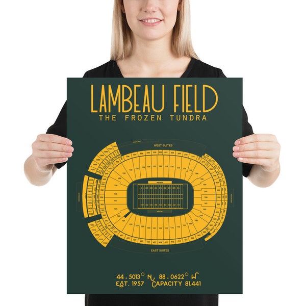 Green Bay Packers Stadium Poster - Etsy
