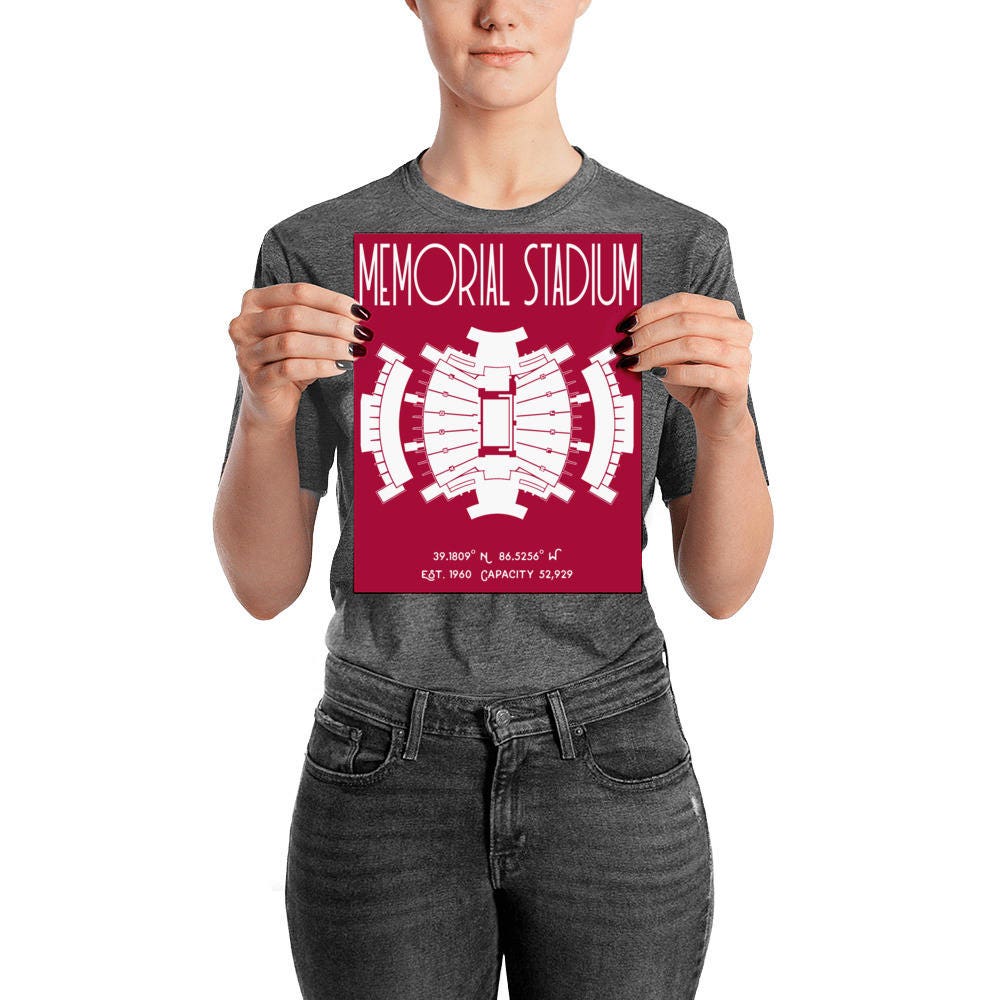 Indiana University Memorial Stadium Hoosiers Football Poster - Etsy