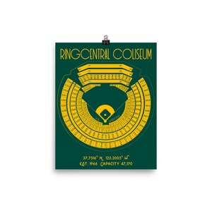 Oakland Athletics Ringcentral Coliseum Football Stadium Poster Print - Etsy