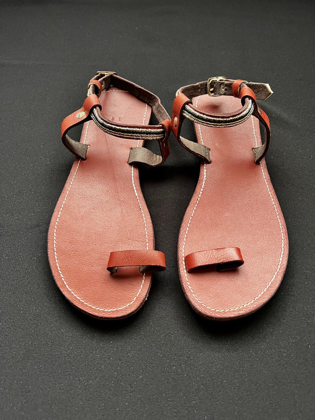 Handmade Leather Sandals for Women | Maasai African Flat Sandals ...