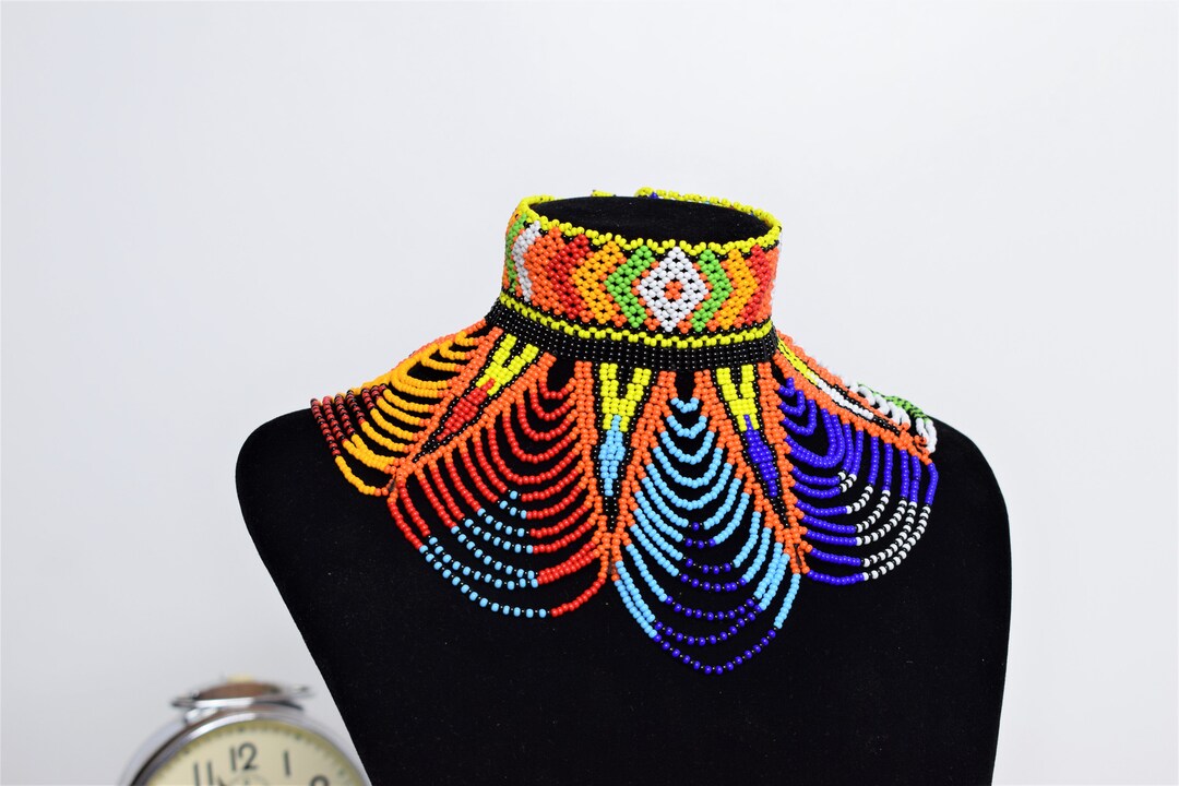 African Handmade Beaded Choker Necklace |statement Necklace|ethnic ...