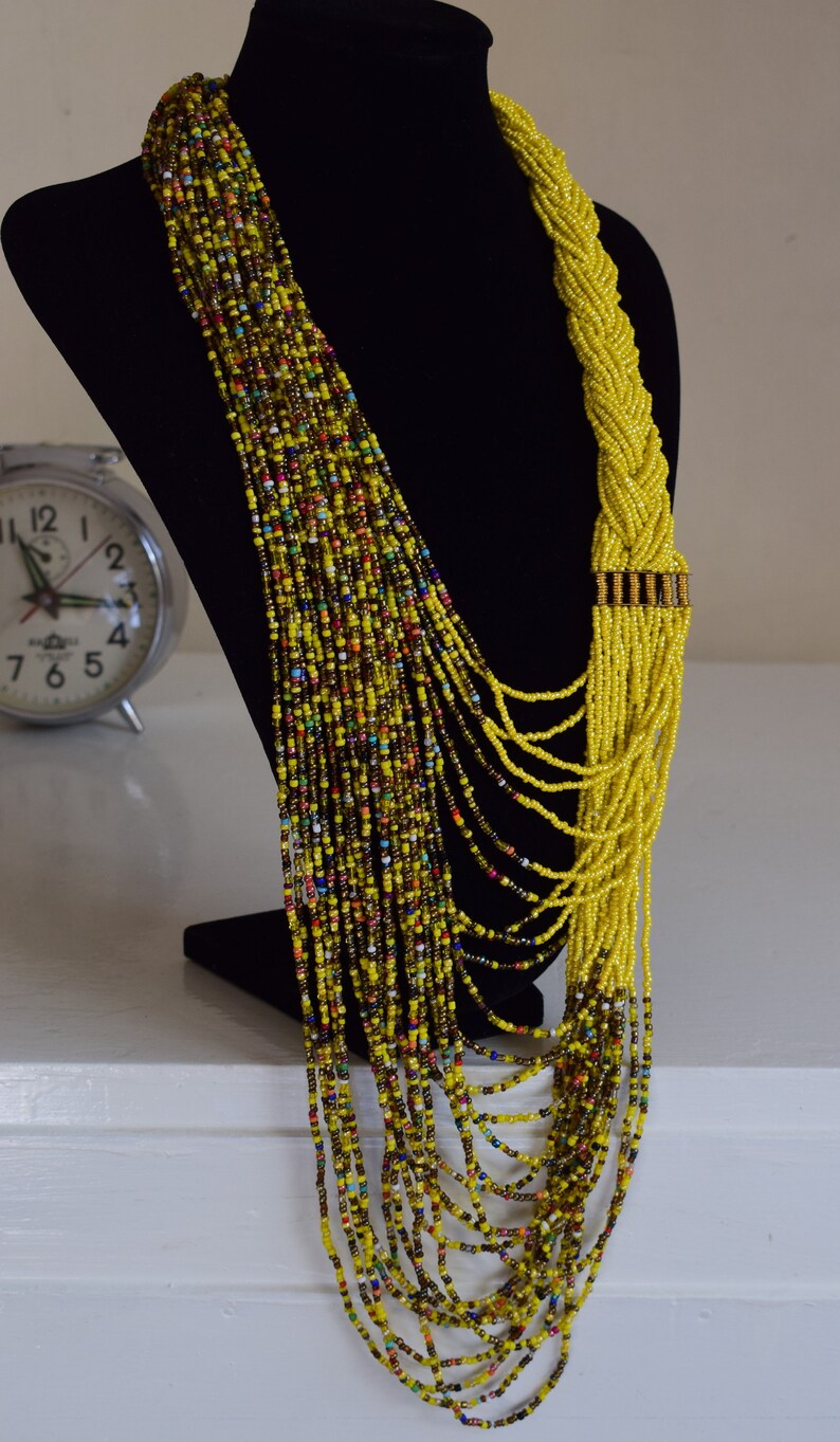 African Maasai Handmade Beaded necklace Tribal Chunky Zulu | Etsy
