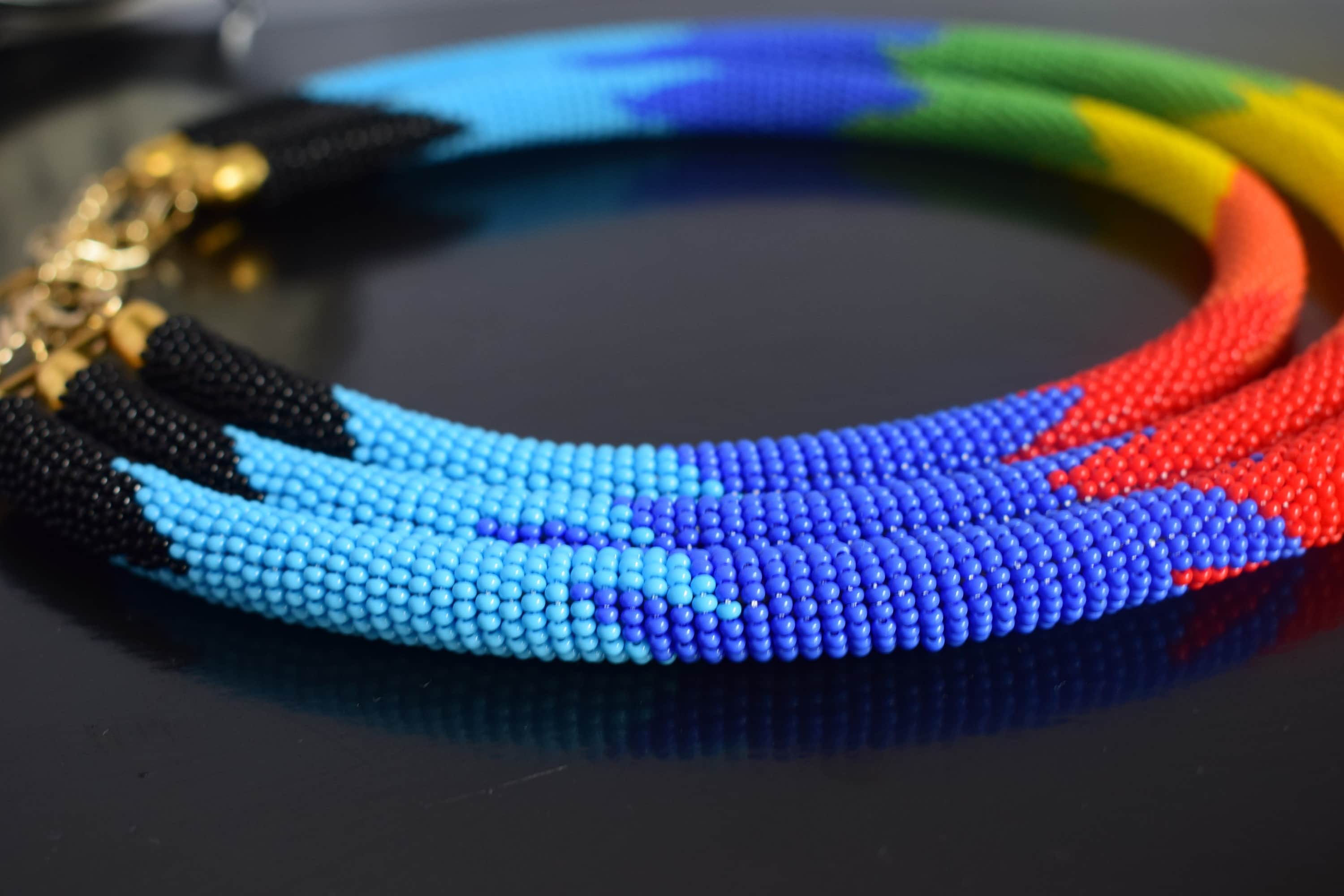 African Maasai Handmade Beaded Necklace Ethnic Tribal Zulu | Etsy