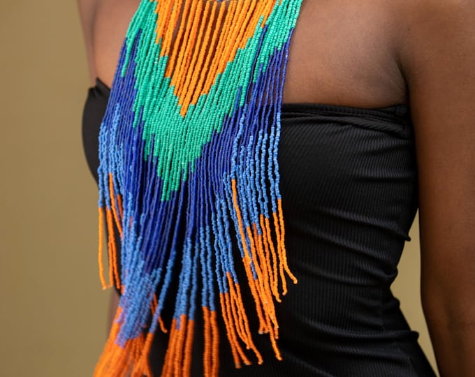 African Necklace african Jewelry handmade beaded Necklace - Etsy