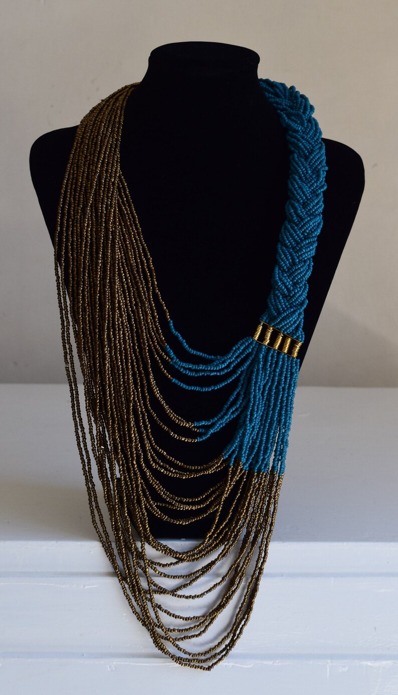 African Maasai Handmade Beaded Necklace tribal chunky | Etsy