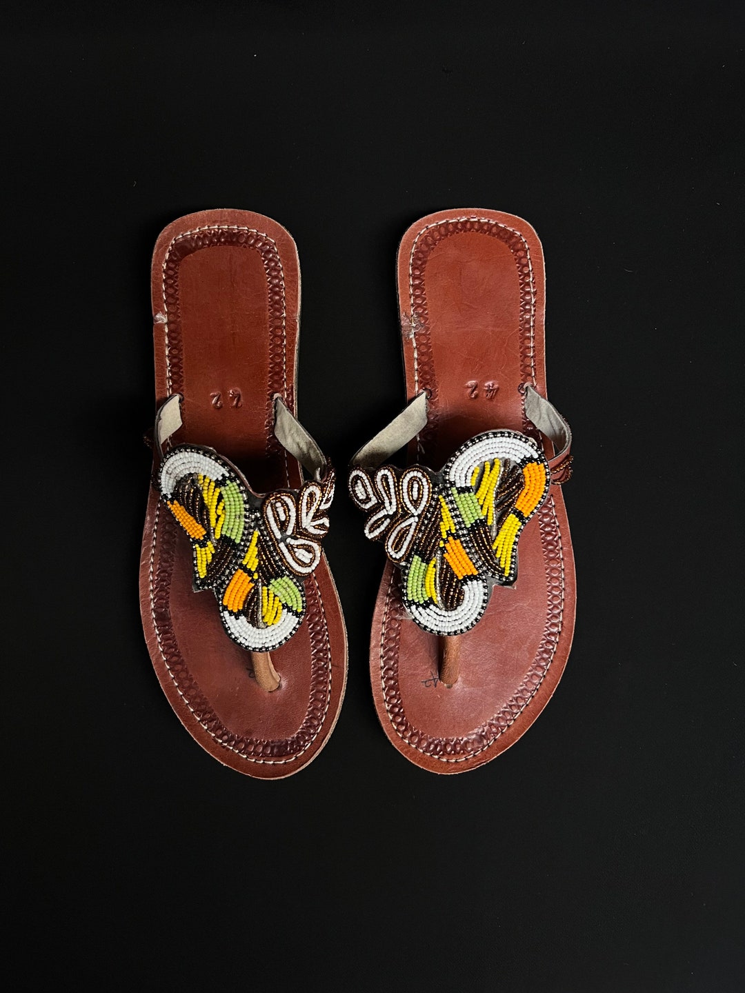 Handmade Leather Sandals for Women | Maasai African Flat Sandals ...