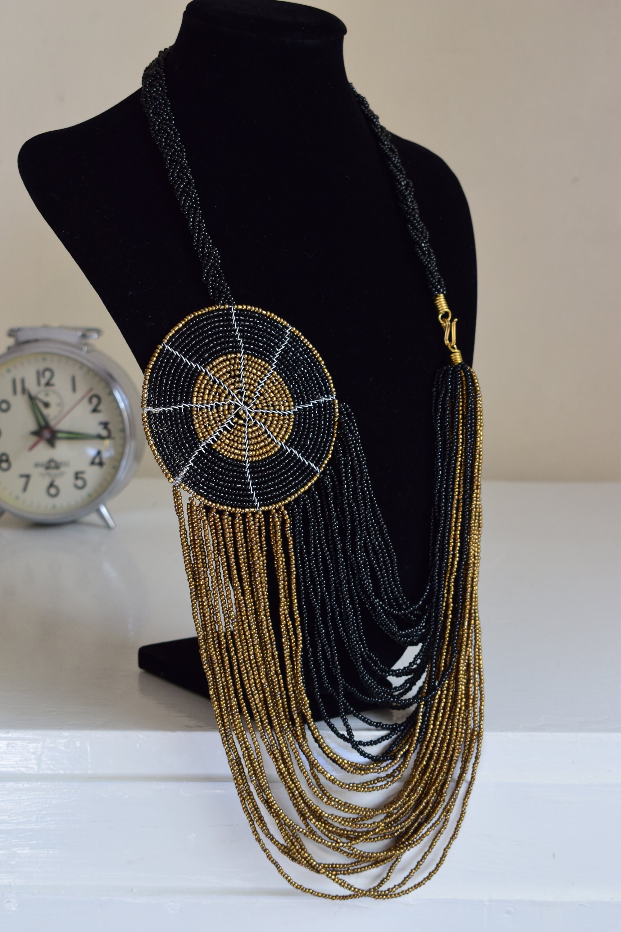 African Necklace Handmade Beaded Necklace Tribal Chunky | Etsy