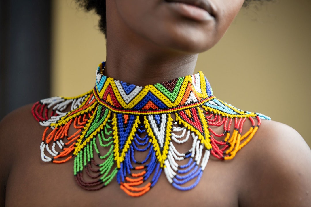 African Maasai Handmade Beaded Choker Necklace |chunky|ethnic |tribal ...