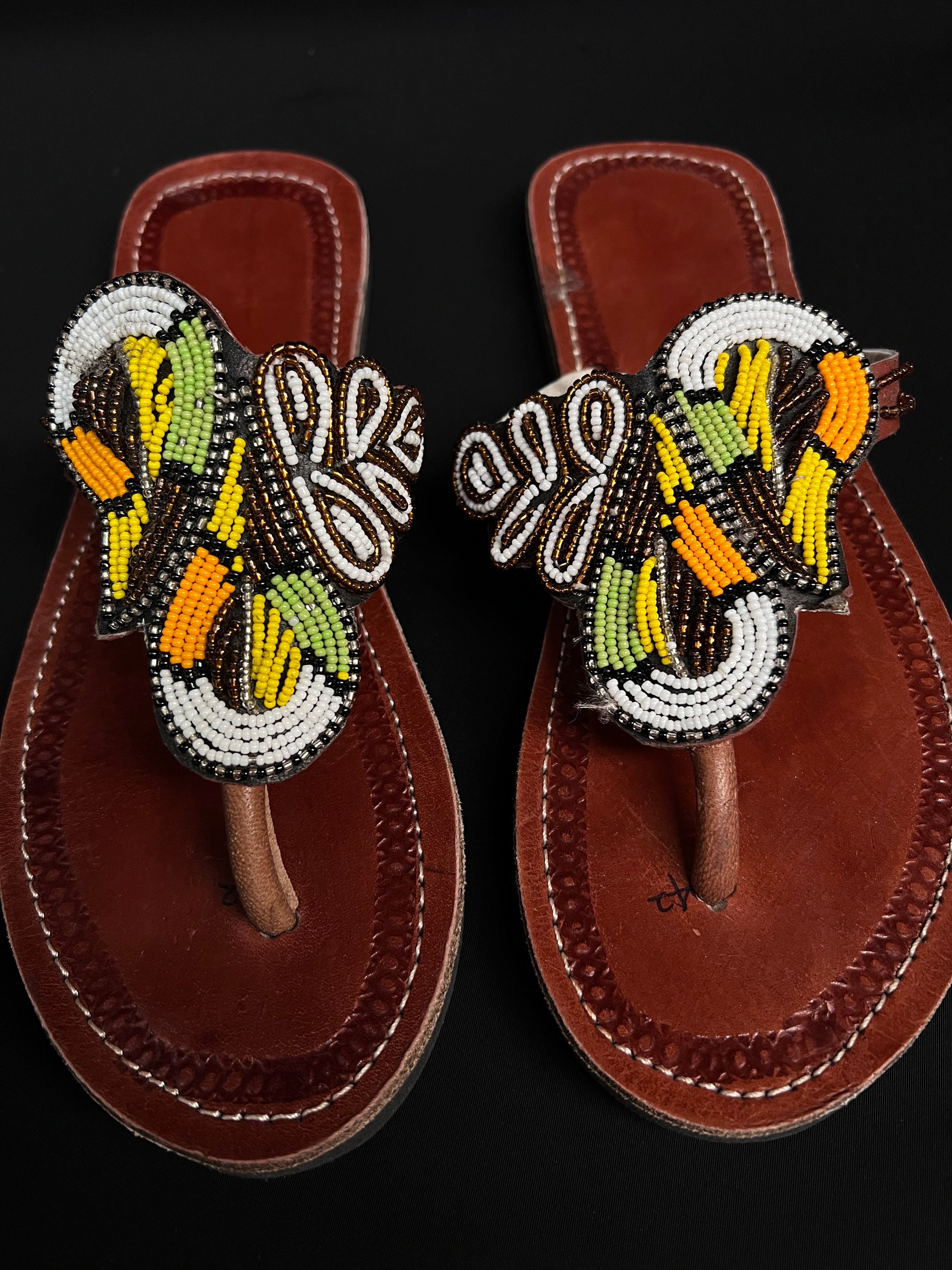 Handmade Leather Sandals for Women | Maasai African Flat Sandals ...