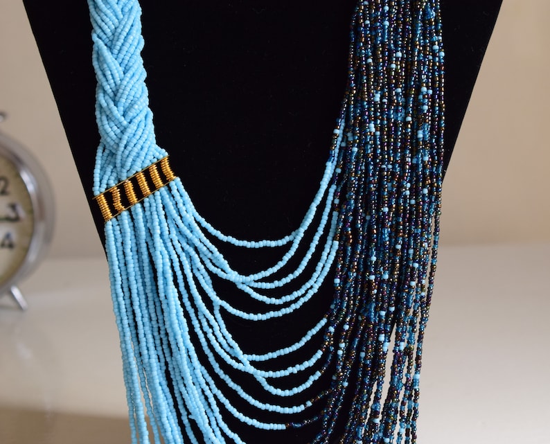 African Maasai Handmade Beaded Necklace tribal chunky Zulu | Etsy