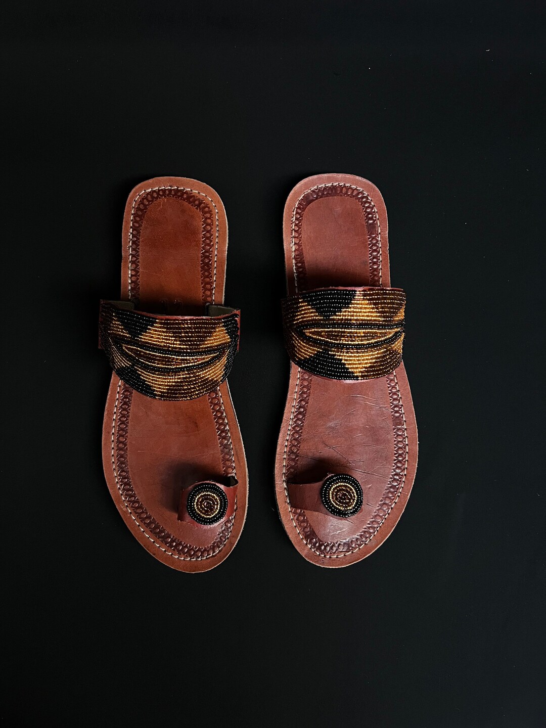 Handmade Leather Sandals for Women | Maasai African Flat Sandals ...