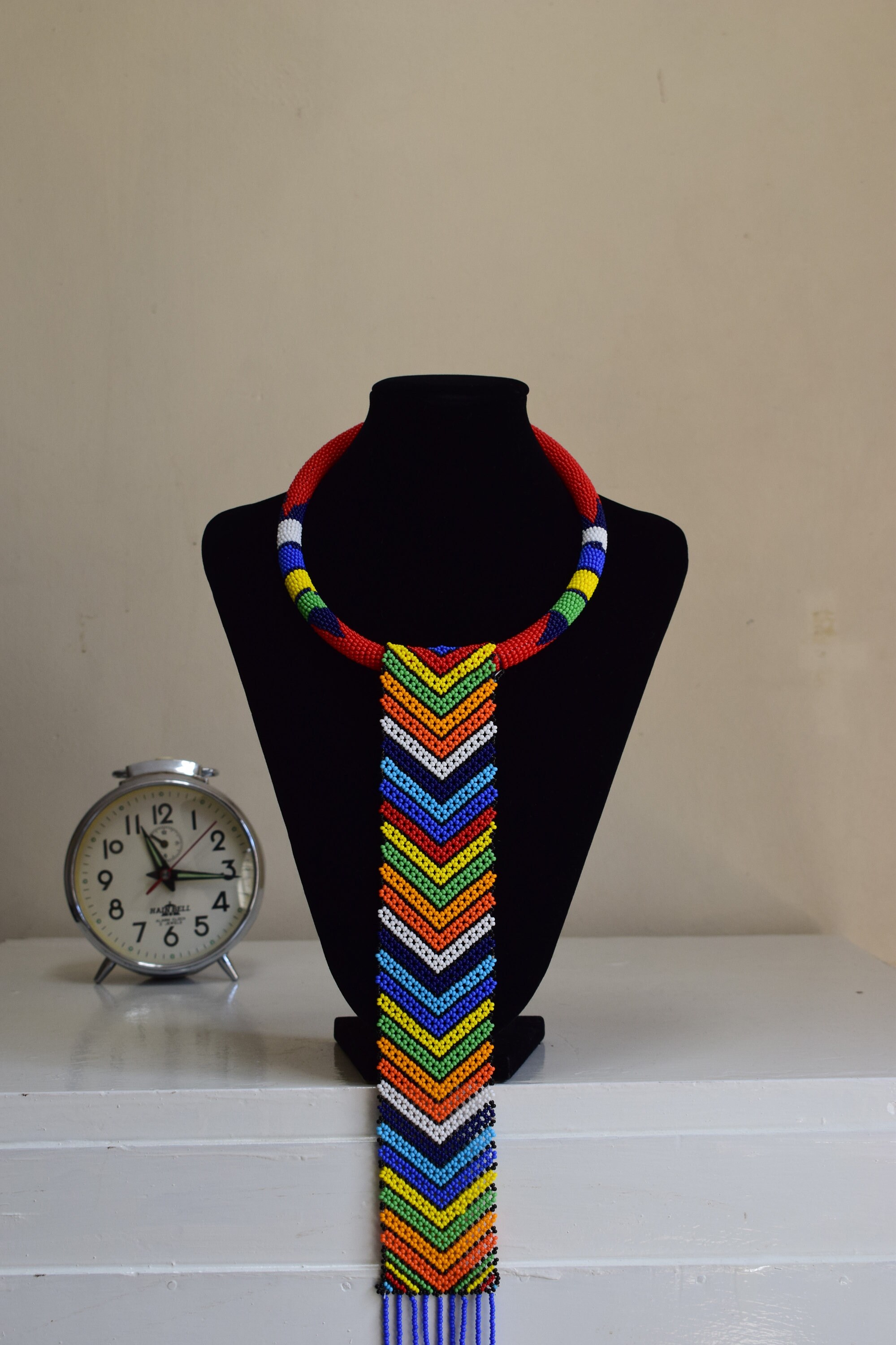 African Maasai Handmade Beaded Necklace |tribal |ankara | Zulu |multi ...