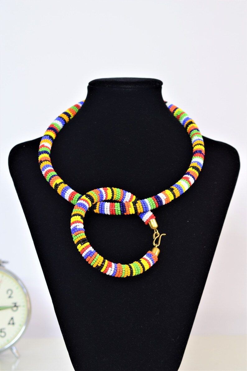 African Necklace African Jewelry Handmade Beaded Necklace | Etsy