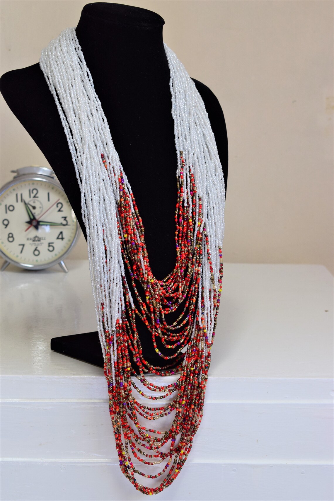 Handmade Chunky Beaded African Necklace | Maasai Tribal Jewelry - Etsy