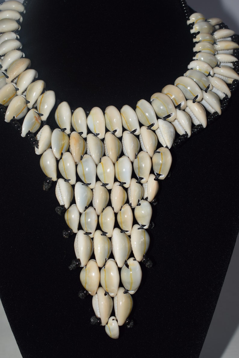 African Handmade Cowrie Shell Necklace Chunky Ethnic Tribal Etsy